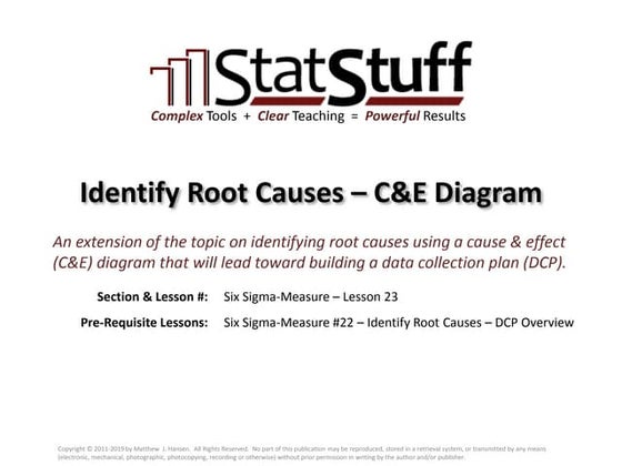 Identify Root Causes – C&E Matrix | PPT