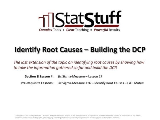 Identify Root Causes – C&E Matrix | PPT