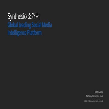 소셜리스닝&분석 툴 신디지오 (Synthesio) 소개서 | PDF