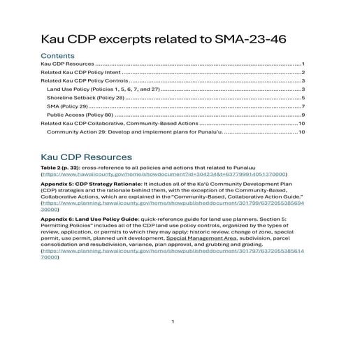 Kaʻū CDP Excerpts related to Black Sands LLC SMA-23-46 | PDF