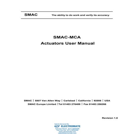 SMAC Actuators User Manual | PDF