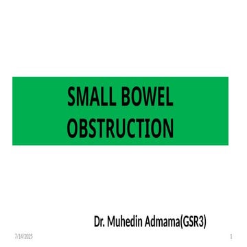 SMALL BOWEL OBSTRUCTION and post op adhesion | PPTX