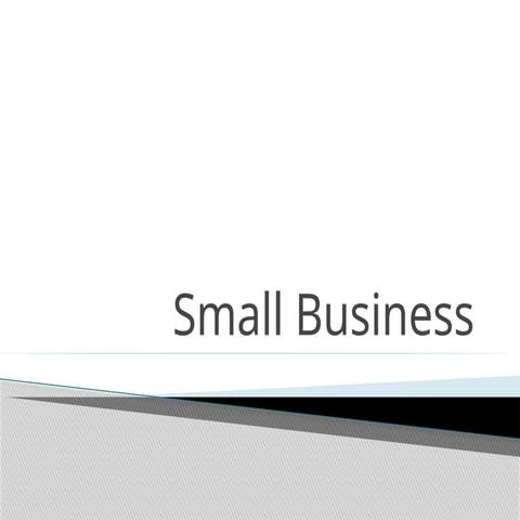 Small business presentation for study for m. Com | PPTX