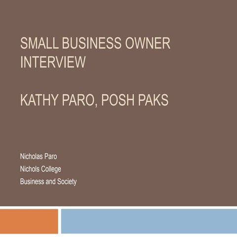 Small business owner interview | PPTX