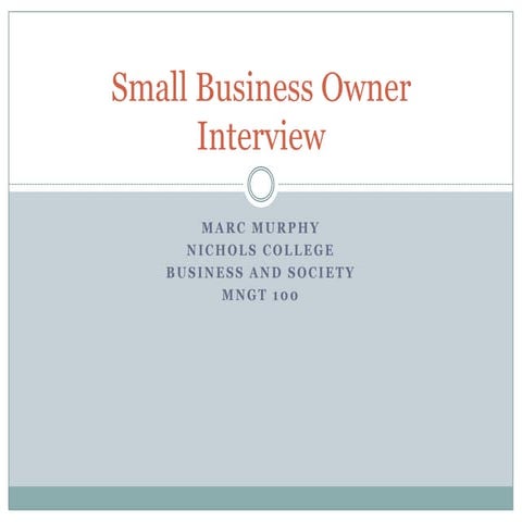 Small business owner interview | PPTX