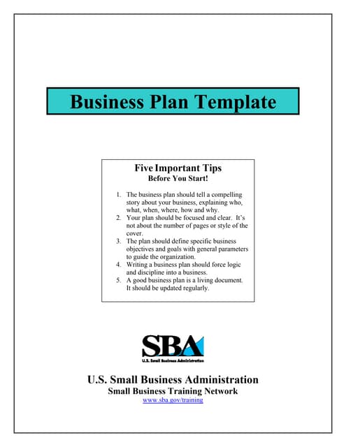 Business Plan Template | PDF
