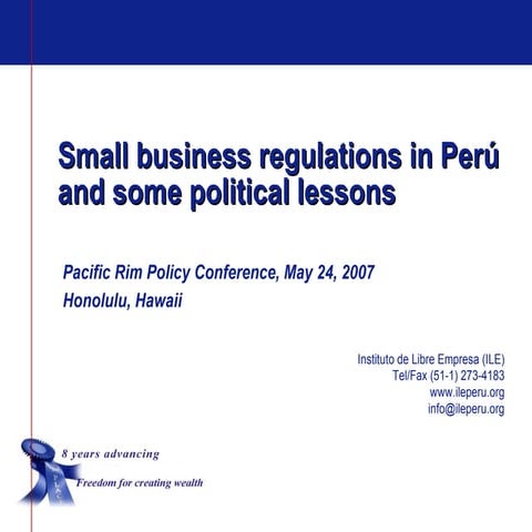 Small business regulations in Perú and some political problems | PPT
