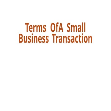 Regular Terms used in small business sale transactions | PPTX