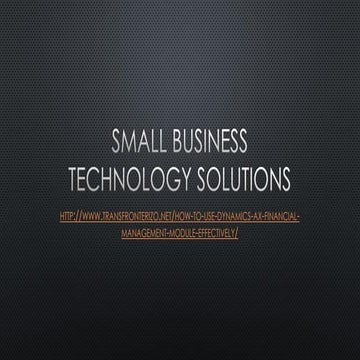 Small business technology solutions | PPT