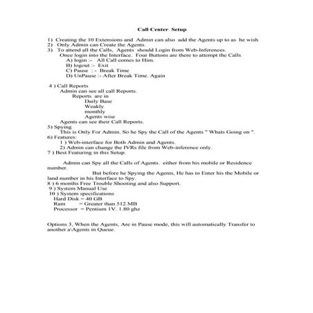 Contact Center setup | PDF