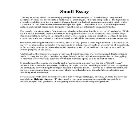 Small Essay | PDF
