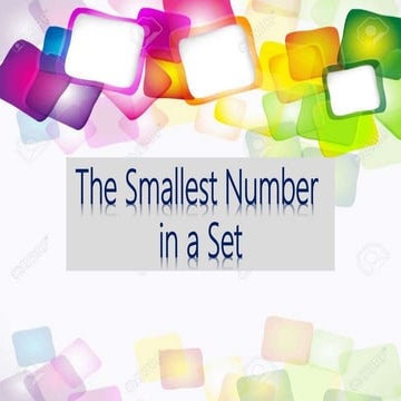 Smallest number in the set | PPTX