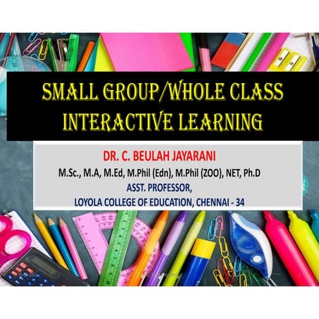 Small group whole class int. learning | PPT