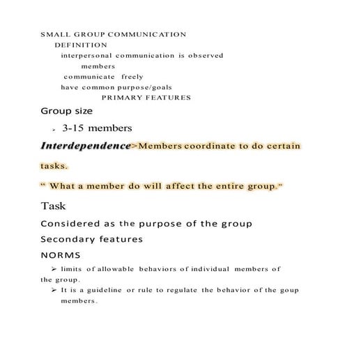 Small group communication | DOCX