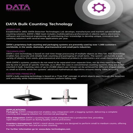 DATA Bulk Counting Technology for Small parts | PDF