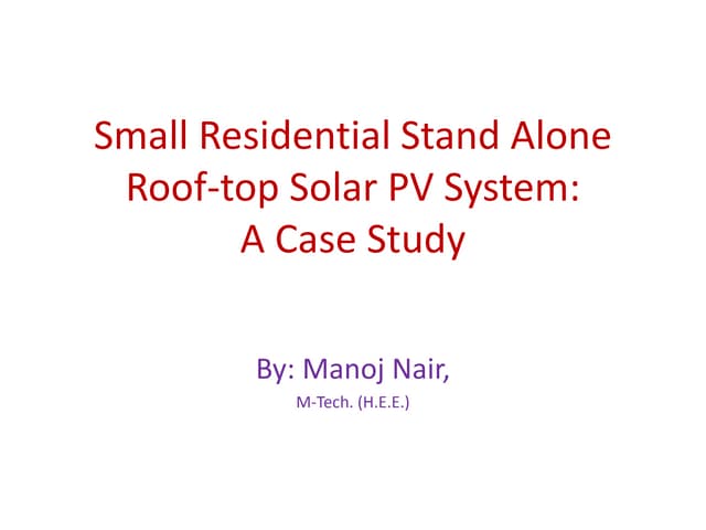 Design Aspect of Standalone PV system | PPTX | Gas and Electric | Home ...