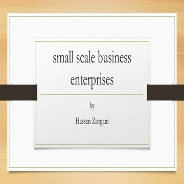 Small scale business enterprises | PPTX