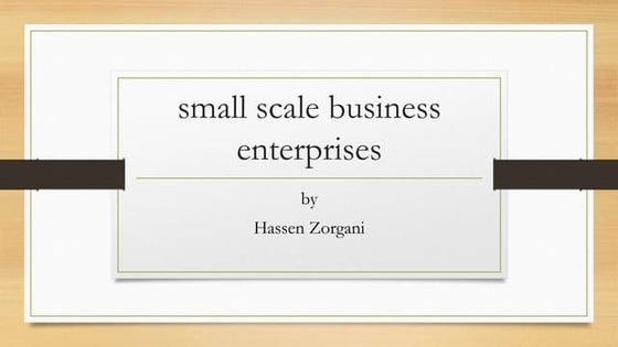 Small scale business | PPTX