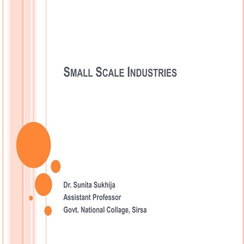 Small scale industry | PPT