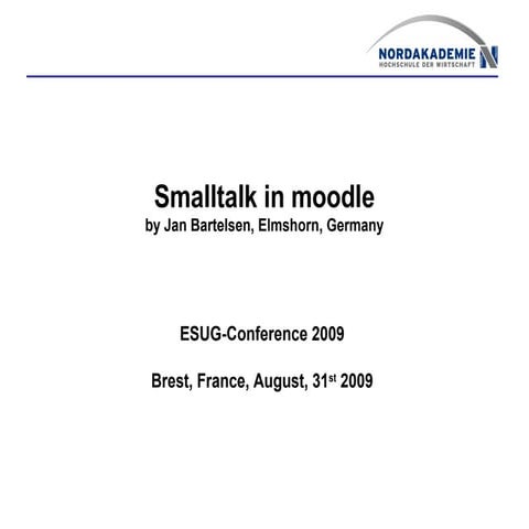 Smalltalk in Moodle | PPT