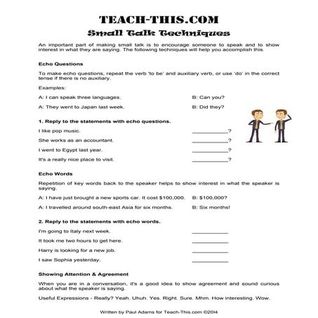 Small talk techniques practice | PDF