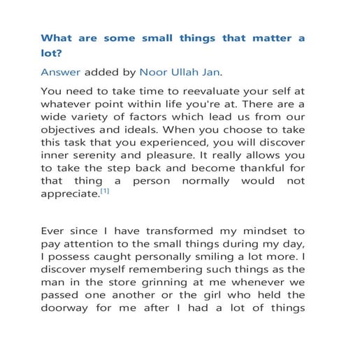 Small things that matter a lot | PDF