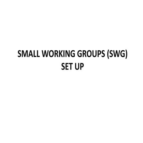 Small working groups (swg) set up | PPTX