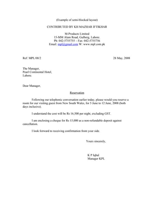 Application Letter (Semi Block Style ) | DOC | Education