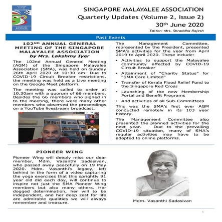 SMA Quarterly Updates (Volume 2, Issue 2) | PDF