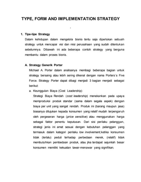 Tipe Strategi - Kelompok 5 | PPT