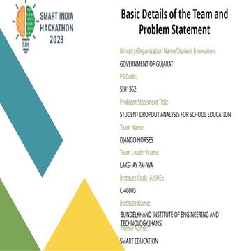 Smart india hackthon ppresentation idea on smart eduction | PPTX