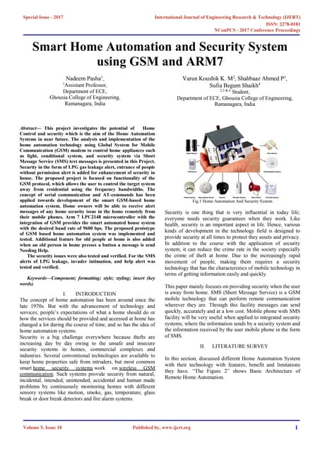 Final year project presentation IOT Based home security system | PPT