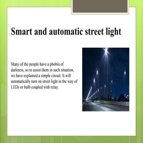 Smart and automatic street light | PPTX