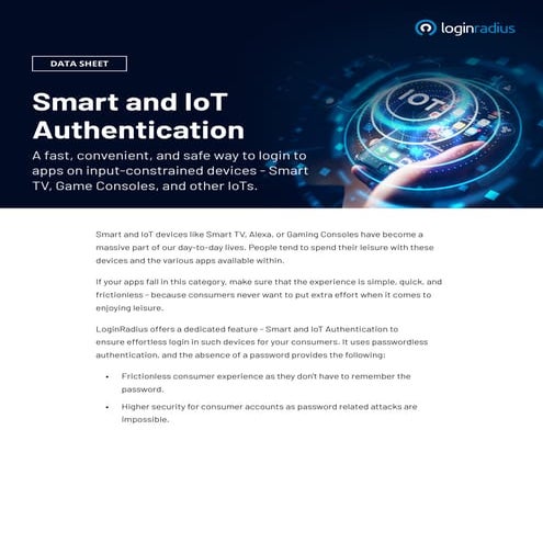 How LoginRadius Secures Smart and IoT Authentication | PDF