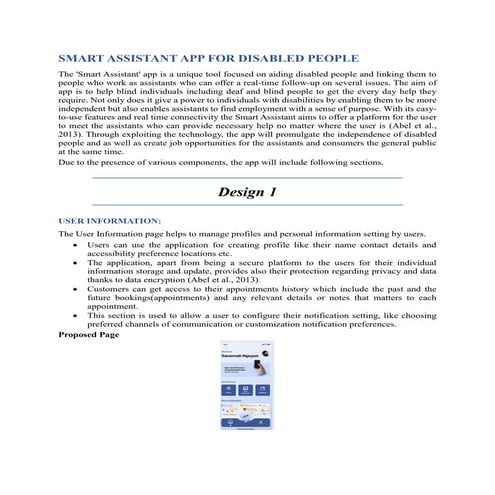 Proposal for Smart Assistant Application for Disabled Person | DOCX