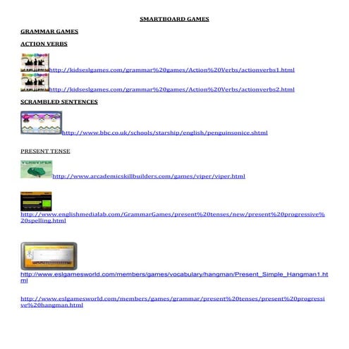 Smartboard grammar games | PDF
