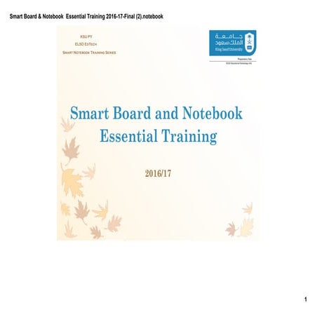 Smartboard & notebook essential training | PDF
