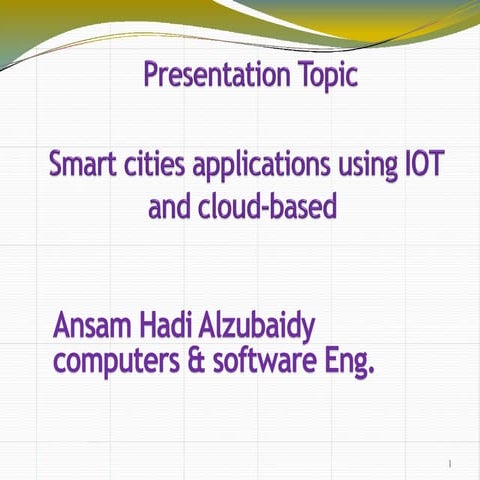 Smart cities applications using IOT and cloud-based | PDF