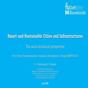 Smart and Sustainable Cities and Infrastructures: The socio-technical ...