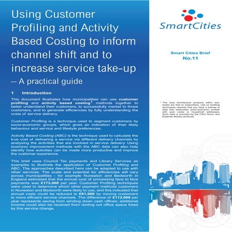 Smart Cities Using Customer Profiling And Activity Based Costing To
