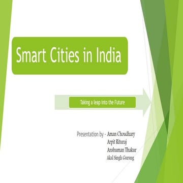 Smart cities in india! | PPTX