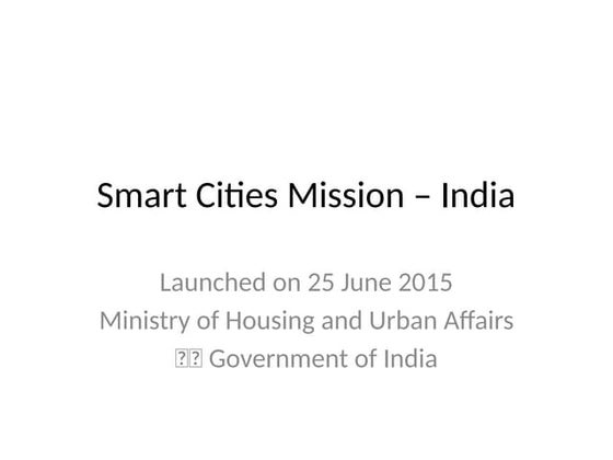 Top 10 Smart Cities in India: Driving the Smart City Mission | PDF