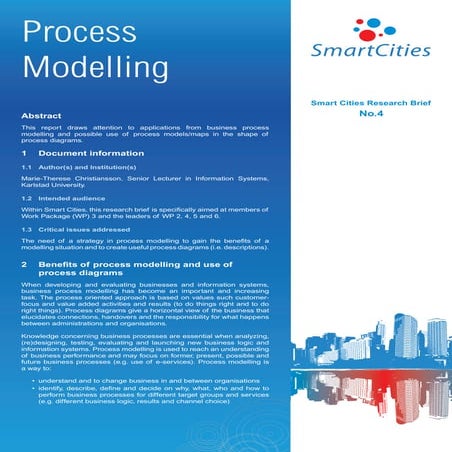 Smart Cities - Introduction to process modelling | PDF