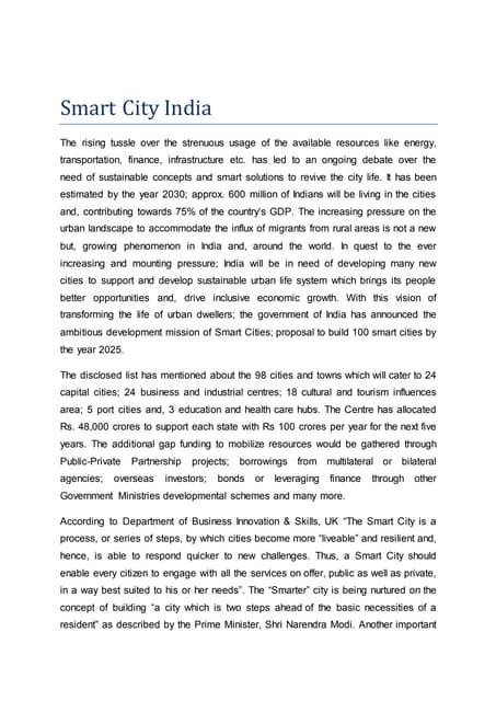 PPT on SMART city | PPTX
