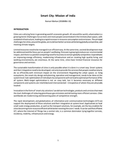 Project report smart city | PDF