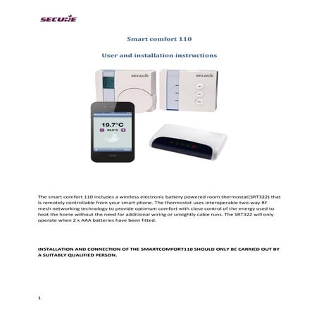Smart comfort 110 user manual english | PDF