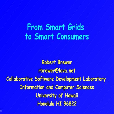 From Smart Grids to Smart Consumers | PPT