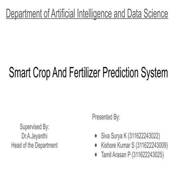 Smart Crop prediction presentation for final year | PPTX