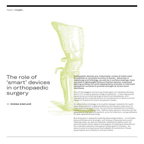 The role of 'smart' devices in orthopaedic surgery | Insight, issue 2 | PDF