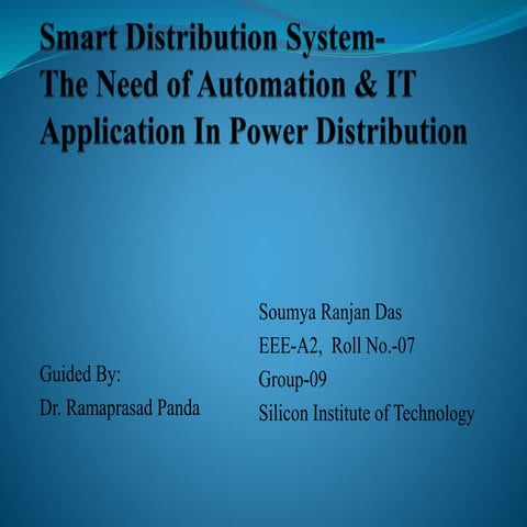 Smart distribution system the need of automation & it application in ...